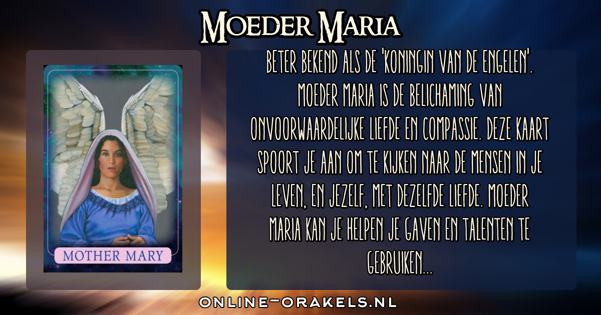 Moeder Maria | Indigo engelenkaarten | Online Orakels
