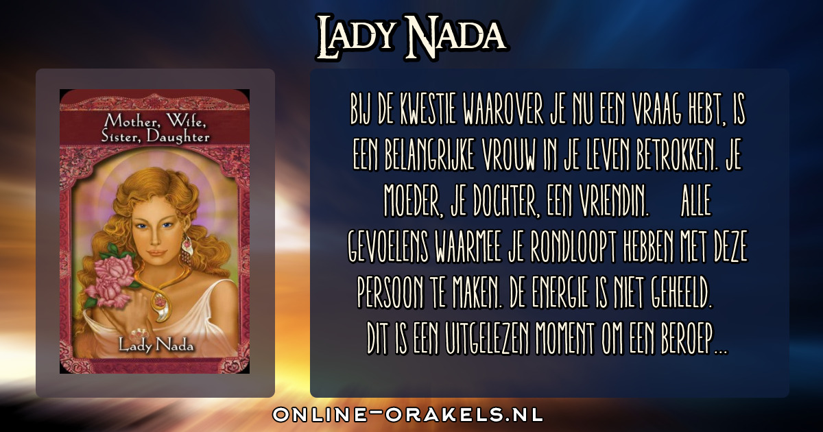 Lady Nada | Opgestegen meesters | Online Orakels