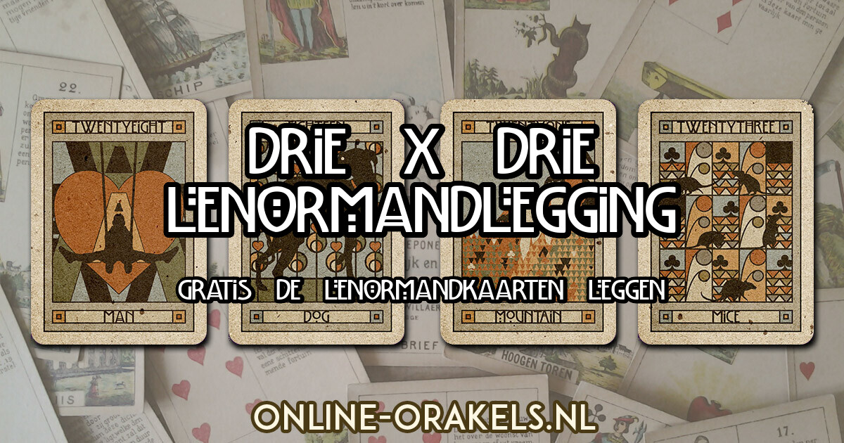 3 x 3 lenormandlegging | Lenormand | Online Orakels