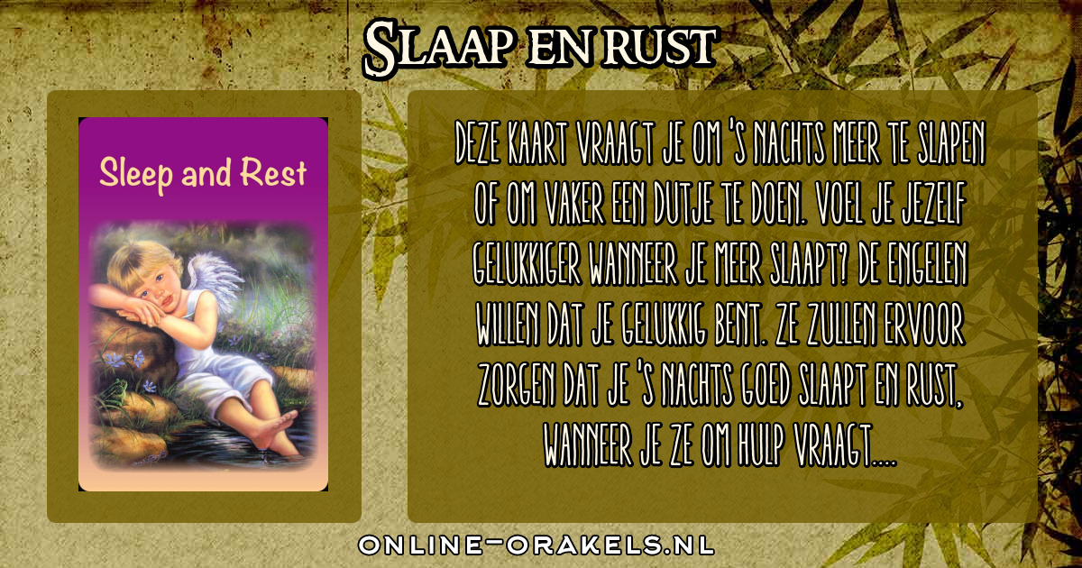 Slaap en rust | Cherubijn engelenkaarten | Online Orakels