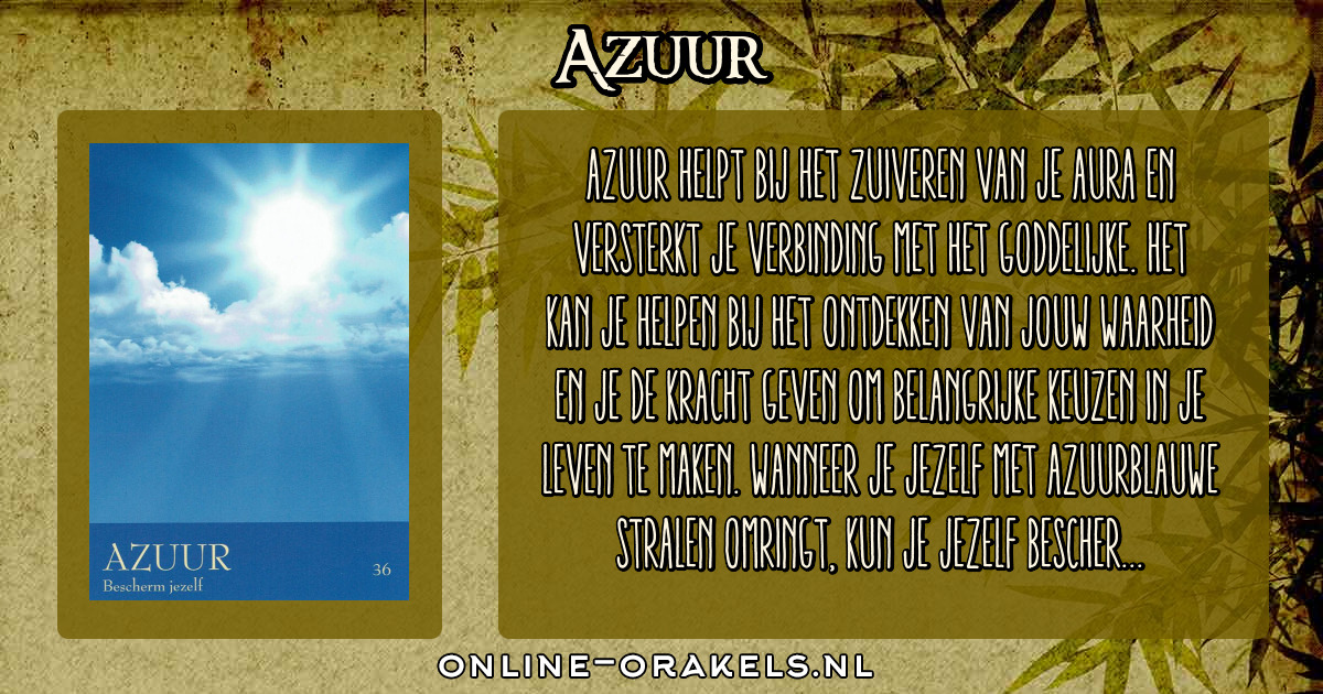 Azuur | Geheimtaal van kleuren orakel | Online Orakels
