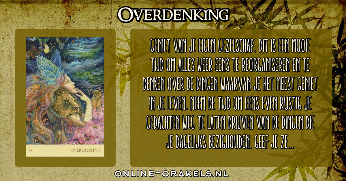 Overdenking | Fluisteringen van de natuur | Online Orakels