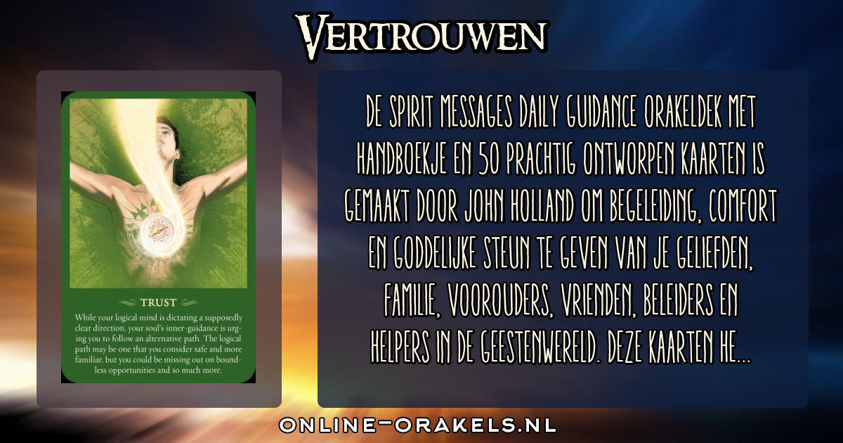 Vertrouwen | Spirit messages | Online Orakels
