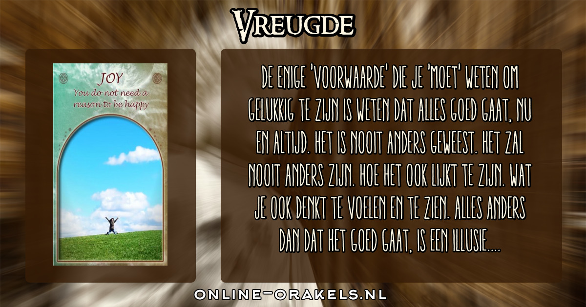 Vreugde | Spirit orakelkaarten | Online Orakels