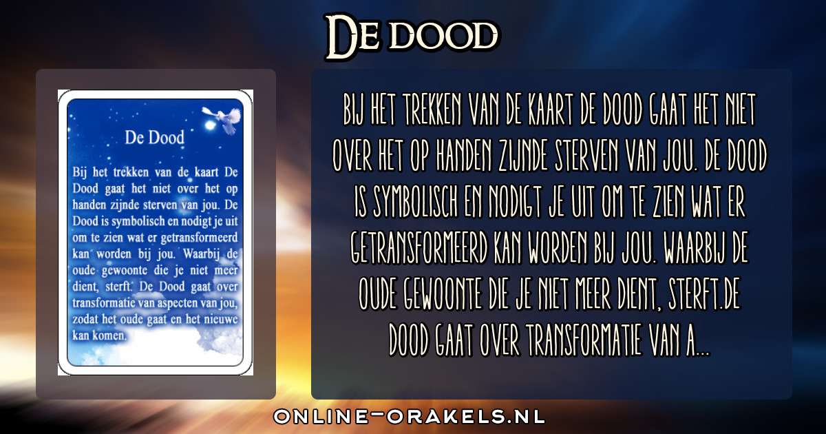 De dood | Spirituele dagkaart | Online Orakels
